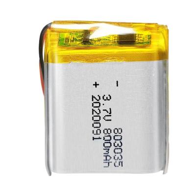 China 3.7V 800mAh Lithium Polymer Battery Pack with 500 Times Cycle Life and KC Certification for sale