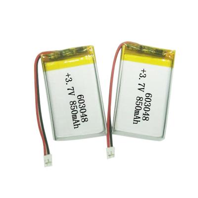 China 603048 3.7V 850mAh KC IEC62133 Approved Lithium Polymer Battery with 500+ Cycle Life for sale