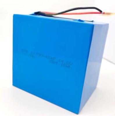 China 21700 4S4P Lithium Battery 14.8V 19.2Ah with 500 Cycle Life and 1C Discharging Rate for sale