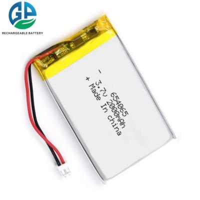 China 2000mAh 3.7V Lithium Polymer Battery Pack with 500 Times Cycle Life Rechargeable Lithium Ion Battery for sale