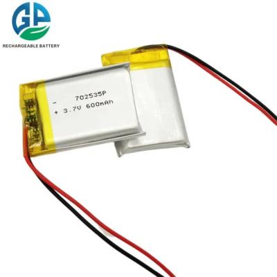 China 702535 600mAh 3.7V Small Lithium Polymer Battery Rechargeable LiPo Battery with KC Storage for sale