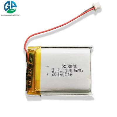 China KC 803040 3.7V 1000mAh Lithium Polymer Battery with 500 Cycles Rechargeable LiPo Battery Pack for sale