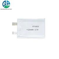 China Ultra Thin 3.7V 12mAh Lithium Polymer Battery Rechargeable LiPo Battery for sale