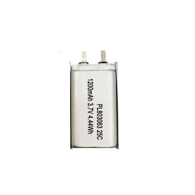 China 3.7V 1200mAh 25C Discharge Rate IEC62133 UL Approved Lithium Polymer LiPo Rechargeable Battery Pack for sale