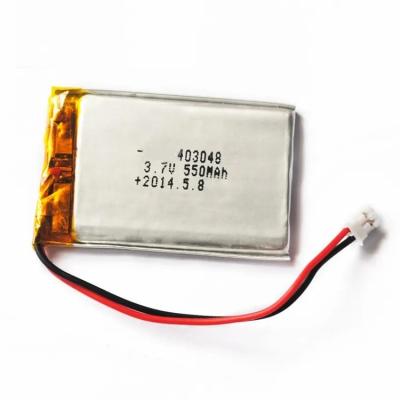 China 3.7V 550mAh Lithium Polymer Battery Pack with 500times Cycle Life for Beauty Devices for sale