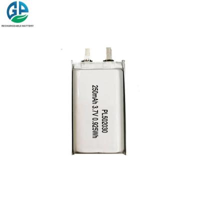China 502030 Size 3.7V 250mAh Lithium Polymer Battery Pack Rechargeable LiPo Battery for sale