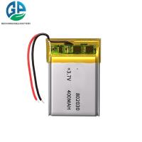 China 3.7v 400mah Li Ion Polymer Battery Pack 802030 Rechargeable for sale