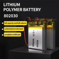 China 3.7V 400mAh 802030 Lithium Polymer Battery Rechargeable LiPo Battery Pack for sale