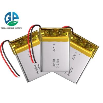 China Rechargeable 3.7 V Lipo Battery 180mah 402030 Kc Un38.3 Certified for sale