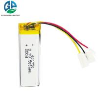 China 601750 3.7V 500mAh Lithium Polymer Battery Rechargeable LiPo Battery for Speakers and Toys for sale
