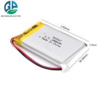 China 703443 Model 3.7V 650mAh Lithium Polymer Battery Pack - Rechargeable LiPo Battery for sale