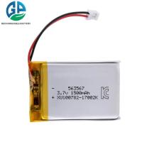 China 563567 Model 3.7V 1500mAh Rechargeable Li Polymer Battery Lipo Battery Pack for sale