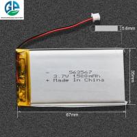 China 563567 Model 3.7V 1500mAh Rechargeable Li Polymer Battery Lipo Battery Pack for sale