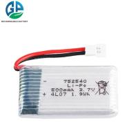China UN38.3 Certified 3.7V 500mAh Lithium Polymer Battery Pack Rechargeable LiPo Battery for sale