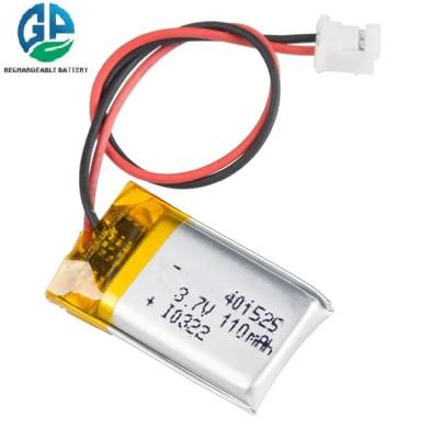 China 401525 Rechargeable Battery Pack 110mAh 3.7V KC IEC62133 Approved Lipo Lithium Polymer Battery for sale