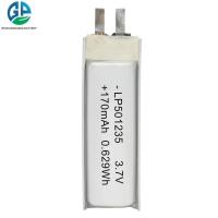 China 3.7V 170mAh Lithium Polymer Battery with 500 Times Cycle Life Rechargeable Battery Pack for sale