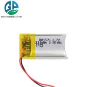 China 801525 230mah Lithium Polymer Battery Pack 500 Times Cycle Life for sale