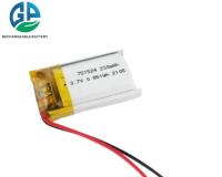 China 3.7V 230mAh 500 Times Cycle Life Li Polymer Rechargeable Battery 751524 for sale