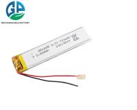 China Rechargeable 651665 Lithium Polymer Battery Pack 720mAh 3.7V with 500times Cycle Life for sale