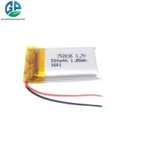 China 752035 500mah 3.7v Li Poly Rechargeable Battery Pack For Audio Player for sale