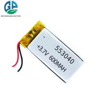 China High Capacity 600mAh 3.7V Li Polymer Battery with 500 Times Cycle Life for Digital Products for sale