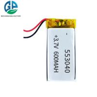 China High Capacity 600mAh 3.7V Li Polymer Battery with 500 Times Cycle Life for Digital Products for sale