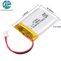 China 3.7V 700mAh 573040 Lipo Battery Pack with 500times Cycle Life for Wireless Headset for sale