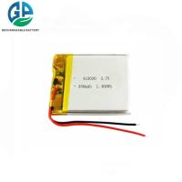 China 3.7V 380mAh UN38.3 Certified Lithium Polymer Battery LiPo Battery for Digital Products for sale