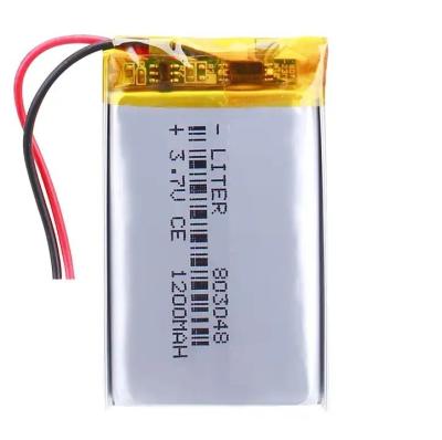 China 3.7V KC Approved 803048 1200mah Li-Polymer Rechargeable UL UN38.3 Lithium Polymer Battery for sale