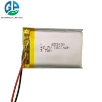 China KC Approved IEC62133 Certified 500 Times Cycle Life Lithium Polymer Battery Pack 3.7V 1000mAh for sale