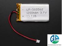 China 503562 3.7v 1200mAh Polymer Lithium Lipo Rechargeable Batteries Pack KC CB IEC62133 Approved for sale