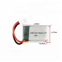 China 3.7V 170mAh Lithium Polymer Lipo Battery UL1642 IEC62133 Approved for Drones and Mini RC Helicopter for sale