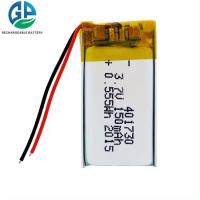 China KC Approved 3.7V 150mAh 401730 Lithium Polymer Battery with PCB Wires for sale