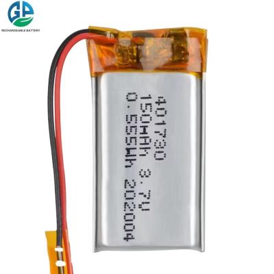 China KC Approved Rechargeable Lithium Polymer Battery 3.7V 150mAh 401730 LiPo Batteries With PCB Wires for sale