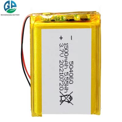 China 504060 3.7v 1500mah Lipo Lithium Polymer Battery For Digital Products CE ROHS KC Approved for sale