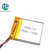 China 3.7V 250mAh 303035 Lithium Polymer Battery Pack UL1642 IEC62133 KC CB Approved Rechargeable LiPo Battery for sale