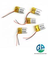 China 401015 3.7V 40mAh Lithium Polymer Battery LiPo Rechargeable Battery with PCB and Connector for sale