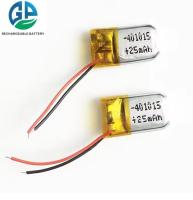 China 401015 3.7V 40mAh Lithium Polymer Battery LiPo Rechargeable Battery with PCB and Connector for sale