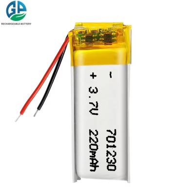 China Li Polymer Battery Pack 701230 3.7v 220mah Oem Rechargeable Hot Sell  KC CB IEC62133 Approved for sale
