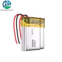 China KC CB IEC62133 Approved Rechargeable Lipo Battery 3.7V 500mAh 752035 Lithium Polymer Battery for sale