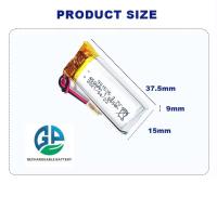 China 450mAh 3.7V Lithium Polymer Battery Pack with 500times Cycle Life for Small-Sized Devices for sale