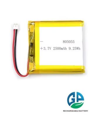 China KC Rechargeable 3.7v Lithium Polymer Battery Li Ion Lipo Battery 2500mah 805055 for sale
