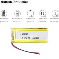 China Rechargeable KC CB IEC62133 Approved 503060 Lithium Polymer Battery Pack 1000mah 3.7v for sale