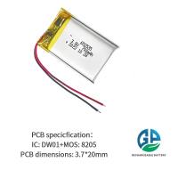 China 3.8V 700mAh 500times Cycle Life Lithium Polymer Battery Pack Rechargeable Lipo Battery for sale