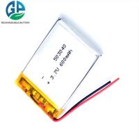 China 503040 Size 3.7V 600mAh KC IEC62133 Certified Lithium Polymer Lipo Rechargeable Battery Pack for sale