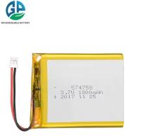China KC IEC62133 Approved 3.7V 1800mAh Lithium Polymer Lipo Rechargeable Battery Pack for sale