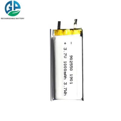 China High Capacity 3.7V Lithium Polymer Battery KC IEC62133 Certified  Li-Polymer Battery 1000mah 902550 for sale