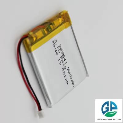China 530mAh 3.7V Lithium Polymer Battery Pack with 500times Cycle Life Rechargeable LiPo Battery for sale