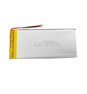 China High Discharge Lithium Polymer Battery 3.7v 554499 3000mah Flat Rechargeable Lipo Battery for sale