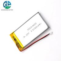 China KC IEC62133 Approved 3.2V 1100mAh 703465 Rechargeable Lipo Battery Pack Lifepo4 Battery Cell for sale